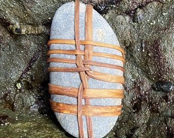 Atman Stone M Zen Rock Wrap Meditation Stone Kelp Fiber - Etsy