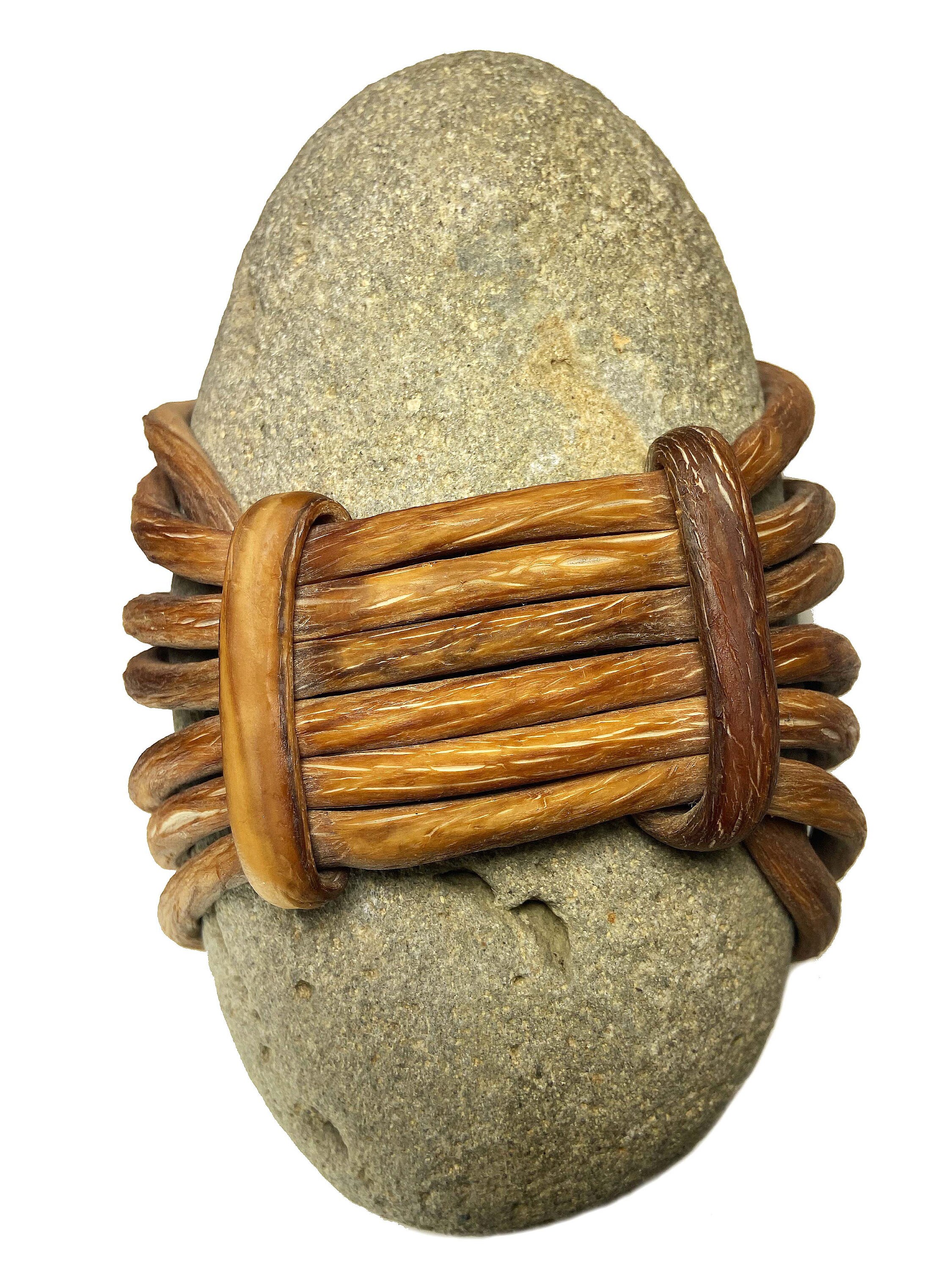 Embrace Stone - L, Zen Rock Wrap, Meditation Stone, Kelp Fiber Wrapped Rock