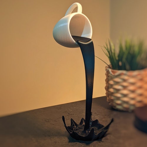 Floating Coffee Mug Spilling Cup Illusion Home Decor Art - Etsy