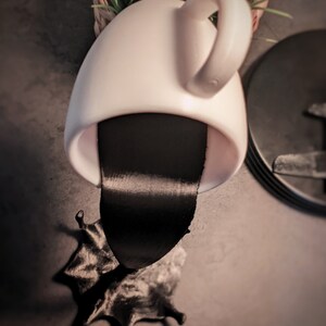 Floating Coffee Mug Spilling Cup Illusion Home Decor Art Sculpture Tea ...