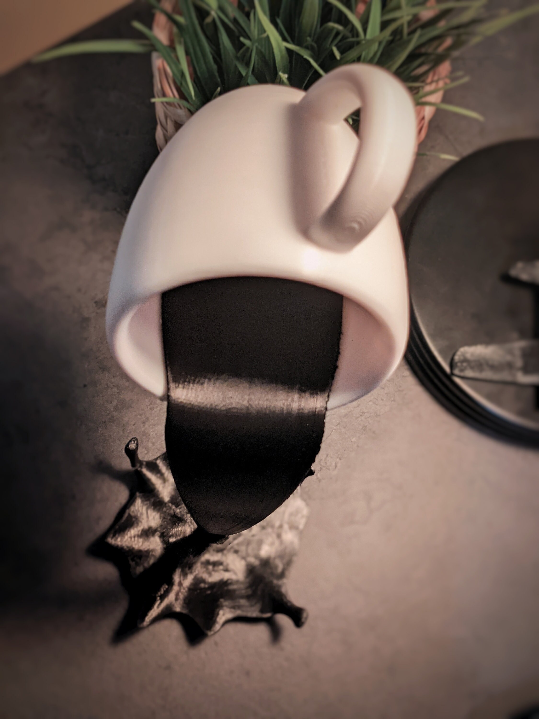 Floating Coffee Mug Spilling Cup Illusion Home Decor Art | Etsy