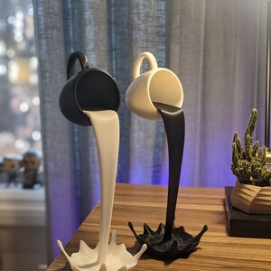 Floating Coffee Mug Spilling Cup Illusion Home Decor Art Sculpture Tea ...