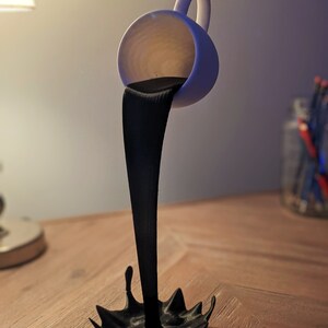 Floating Coffee Mug Spilling Cup Illusion Home Decor Art Sculpture Tea ...