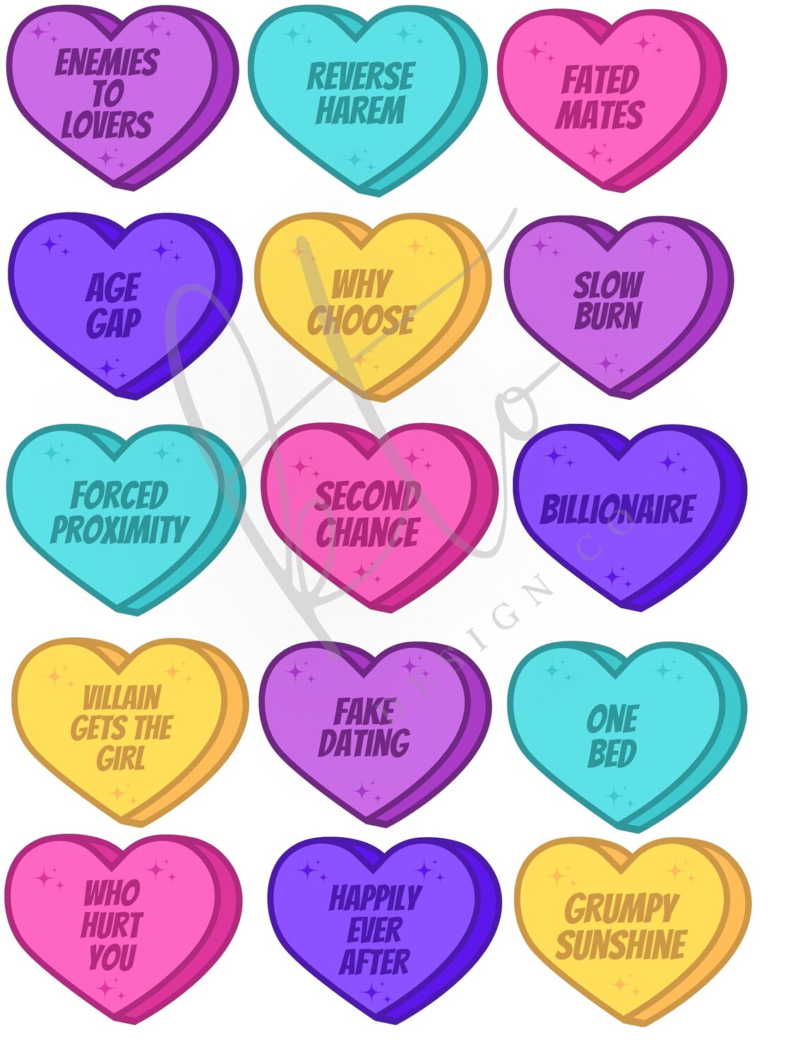 Book Trope Conversation Hearts - Etsy