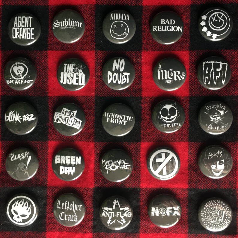 Punk Rock Pins Set 2 1 Hardcore Buttons - Etsy