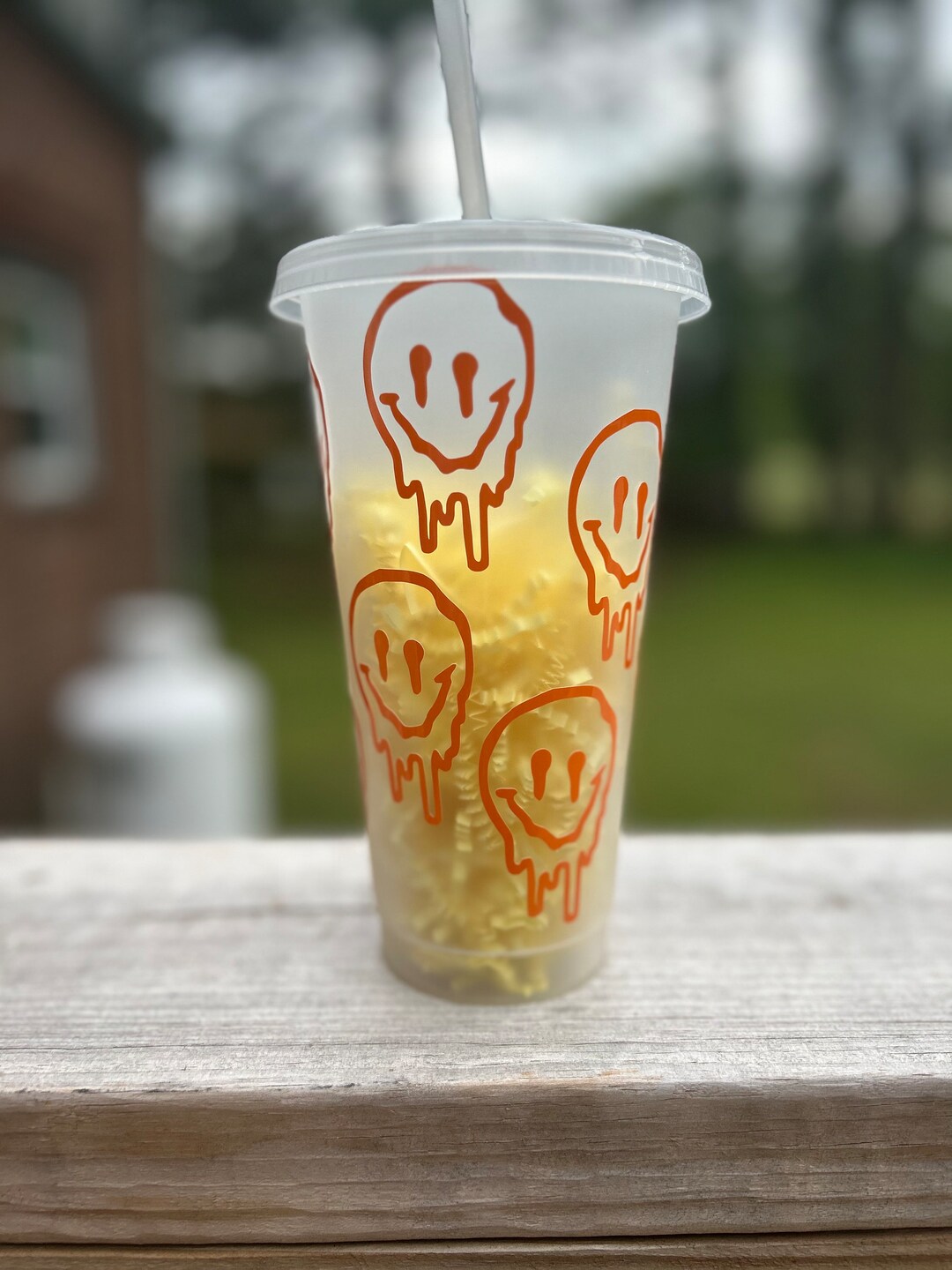 Dripping Smiley Vinyl Cups! - Etsy