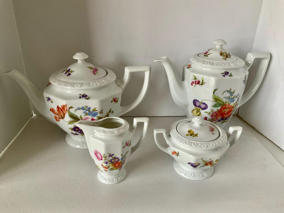 MARIA FLOWERS by Rosenthal Classic Rose Teapot Coffee Pot Sugar Creamer Germany 1970s - Etsy