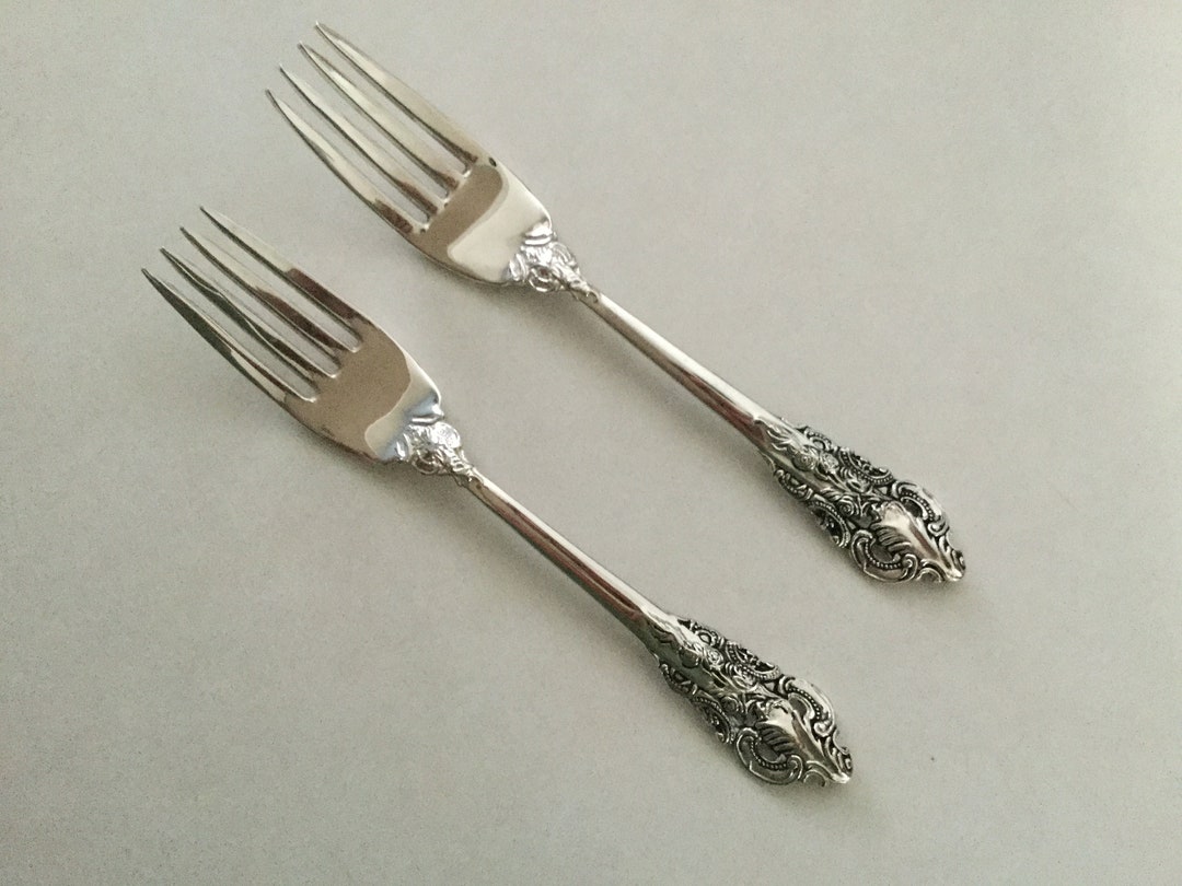 Godinger BAROQUE Silver Plate 2 Salad Forks - Etsy