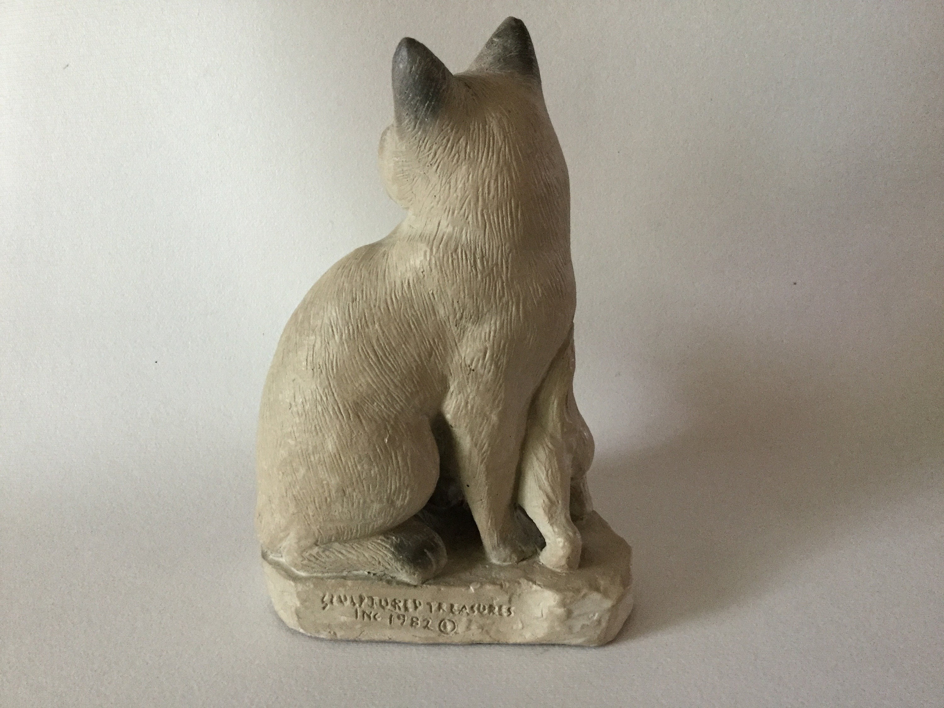 Vintage Austin Sculptures 8 SIAMESE CAT & KITTEN Statue Sparkler Eyes ...