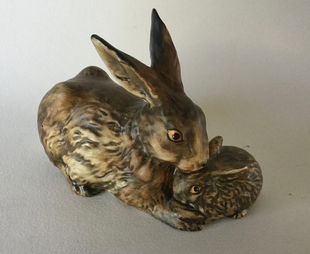 GOEBEL W. Germany RABBIT W/ Baby Pottery Figurine 34 301 1975 - Etsy