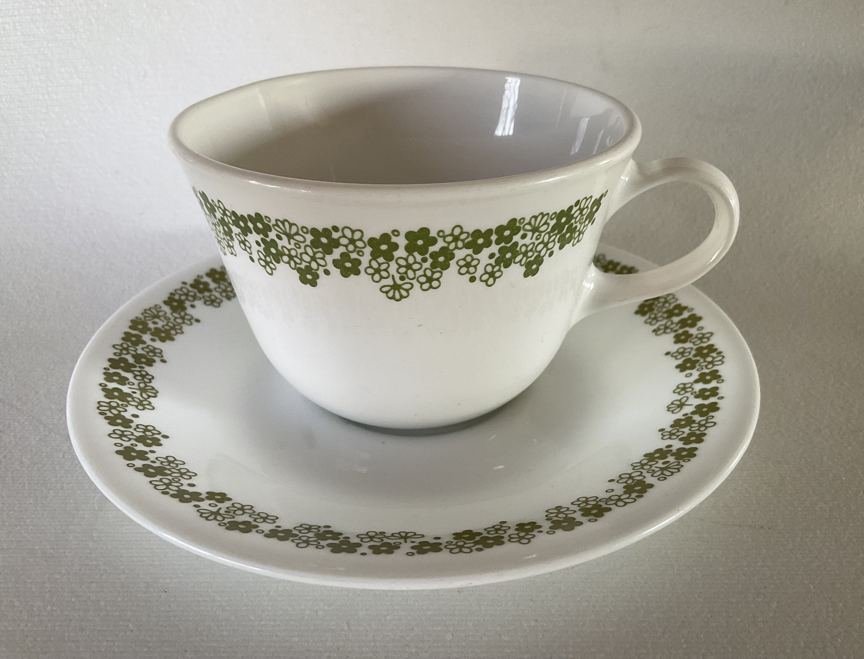 Corelle by Corning 10 Pc CRAZY DAISY Spring Blossom Green Dinnerware ...