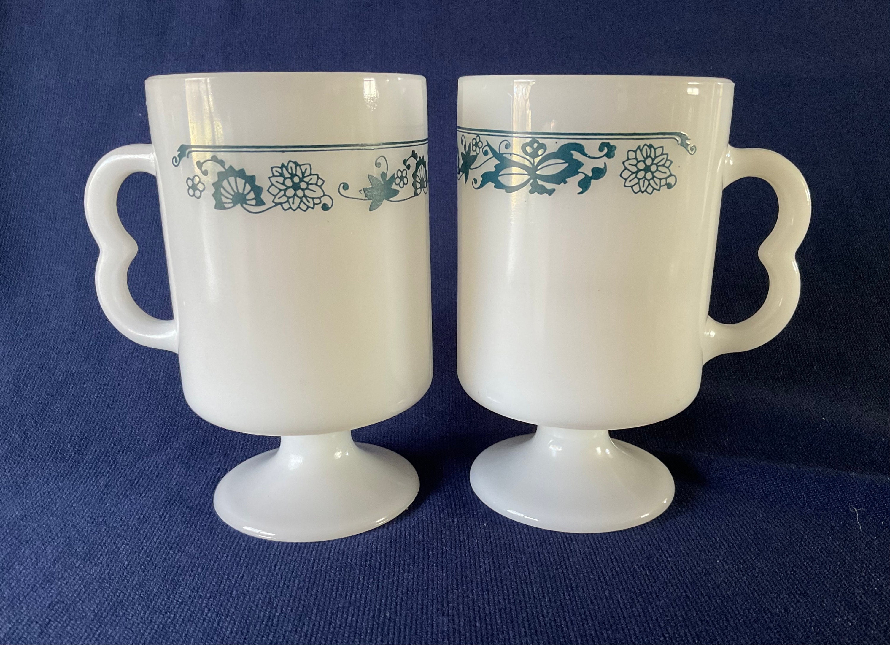 2 Pyrex Corning Corelle OLD TOWN Footed Mug S 8 Oz Vintage - Etsy