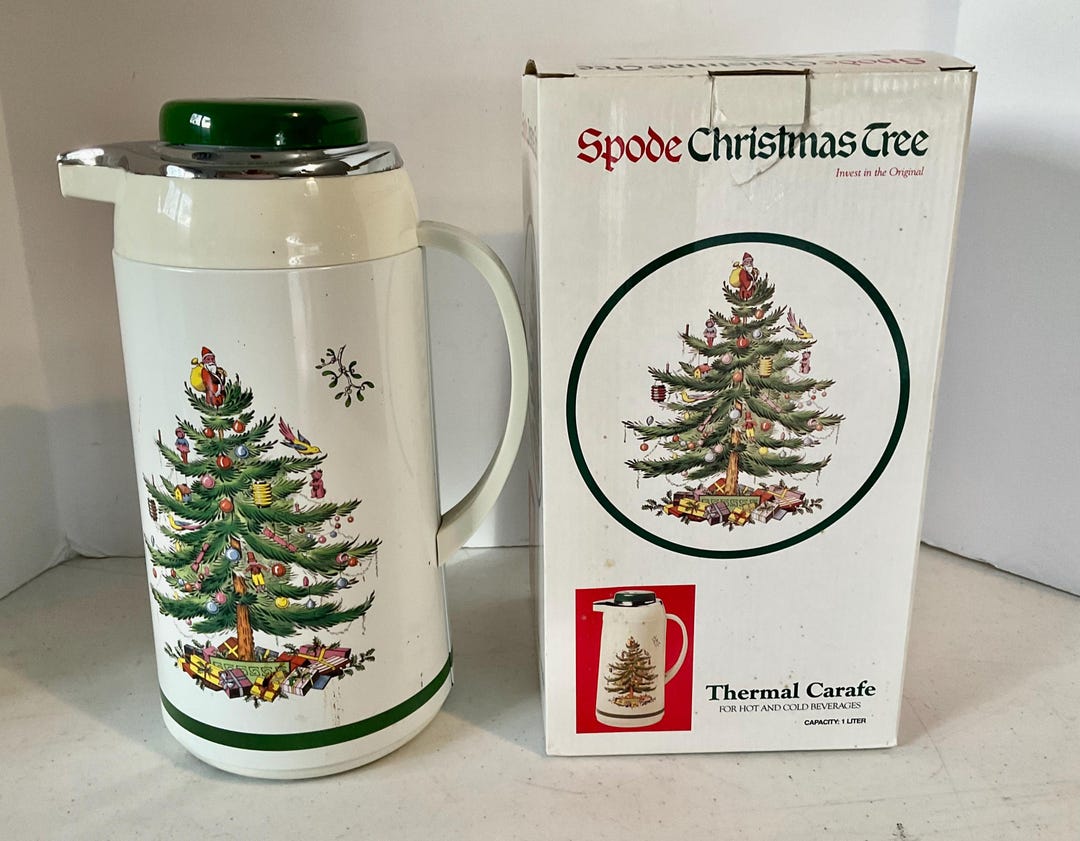 Spode Christmas Tree THERMAL CARAFE W/ Box Hot or Cold Beverages 1 ...