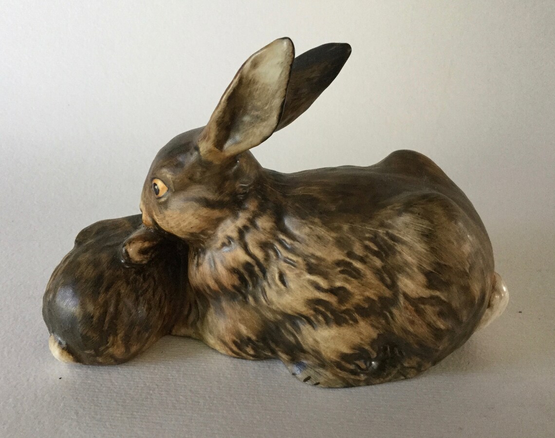 GOEBEL W. Germany RABBIT W/ Baby Pottery Figurine 34 301 1975 - Etsy