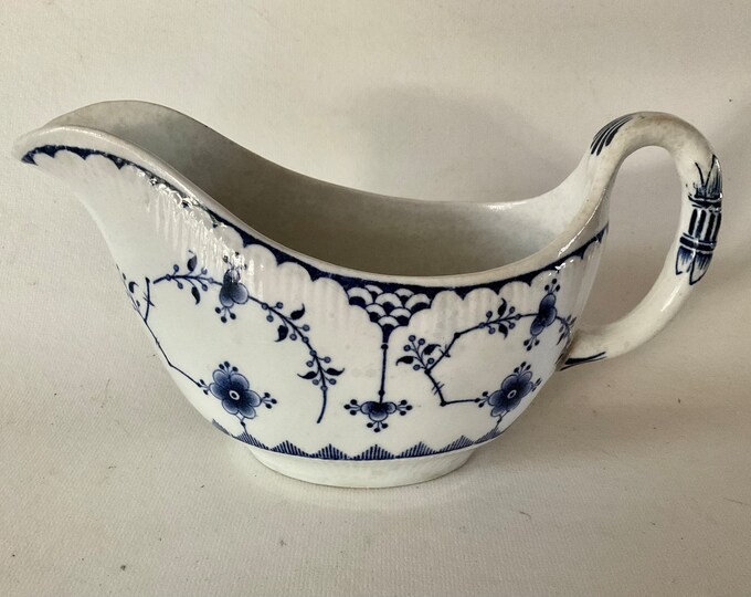 FURNIVALS England Blue DENMARK Gravy Boat Vintage Similar to Johnson ...