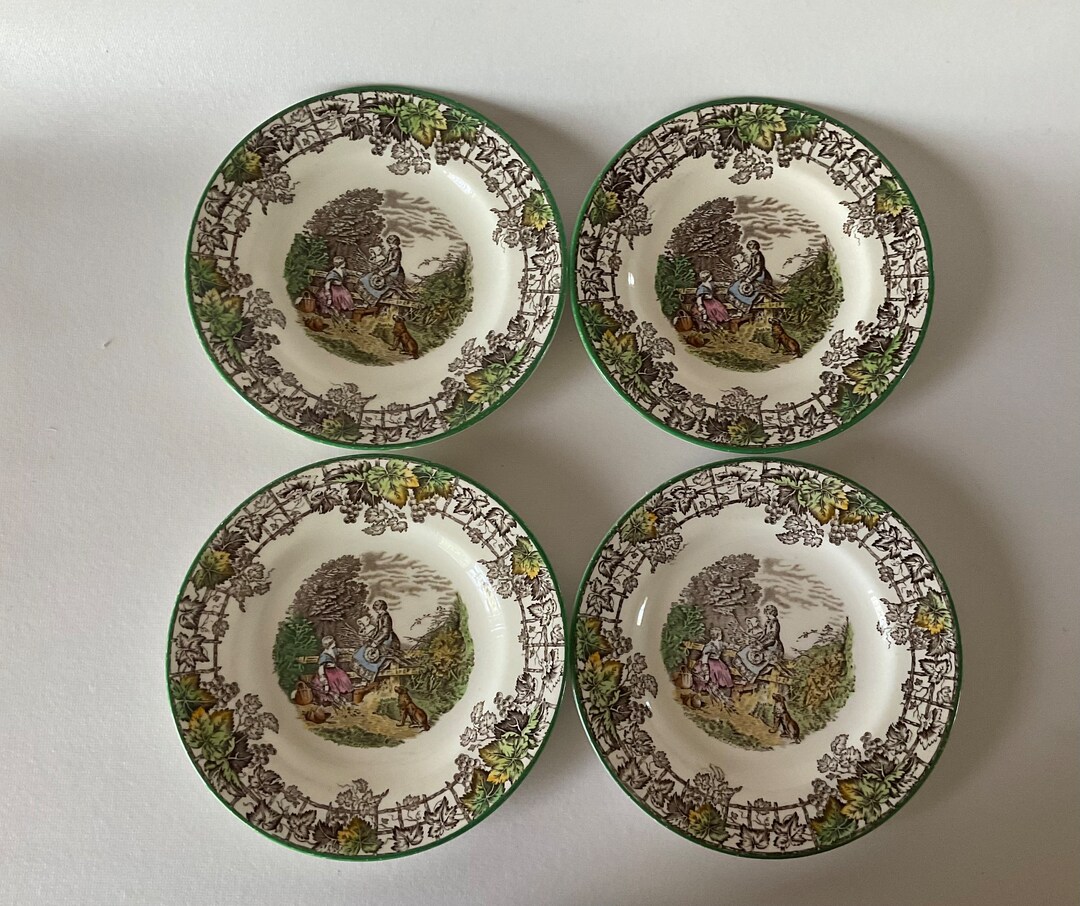 4 Copeland Spode Byron Green Trim Bread Plate S 6 1/2" Vintage - Etsy