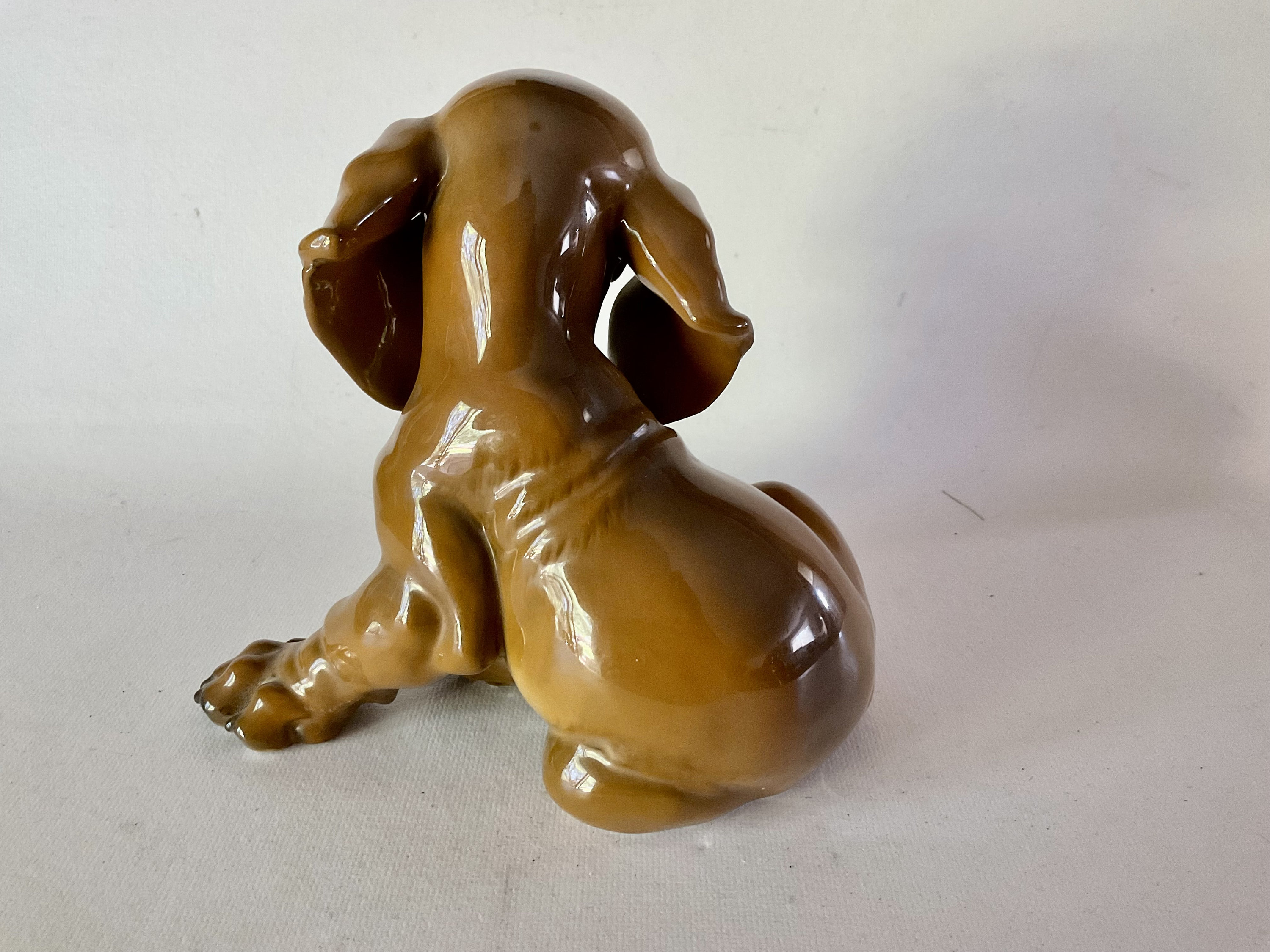 Rosenthal Porcelain Dachshund Puppy Dog Karner #1247 Brown & Black Ca ...