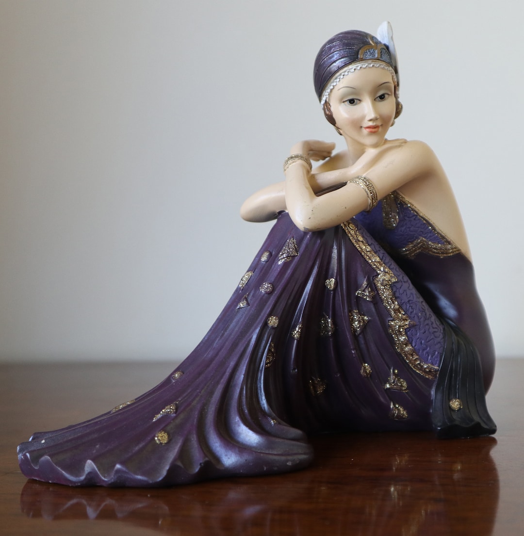 Mini Art Deco Lady Figurines - Etsy