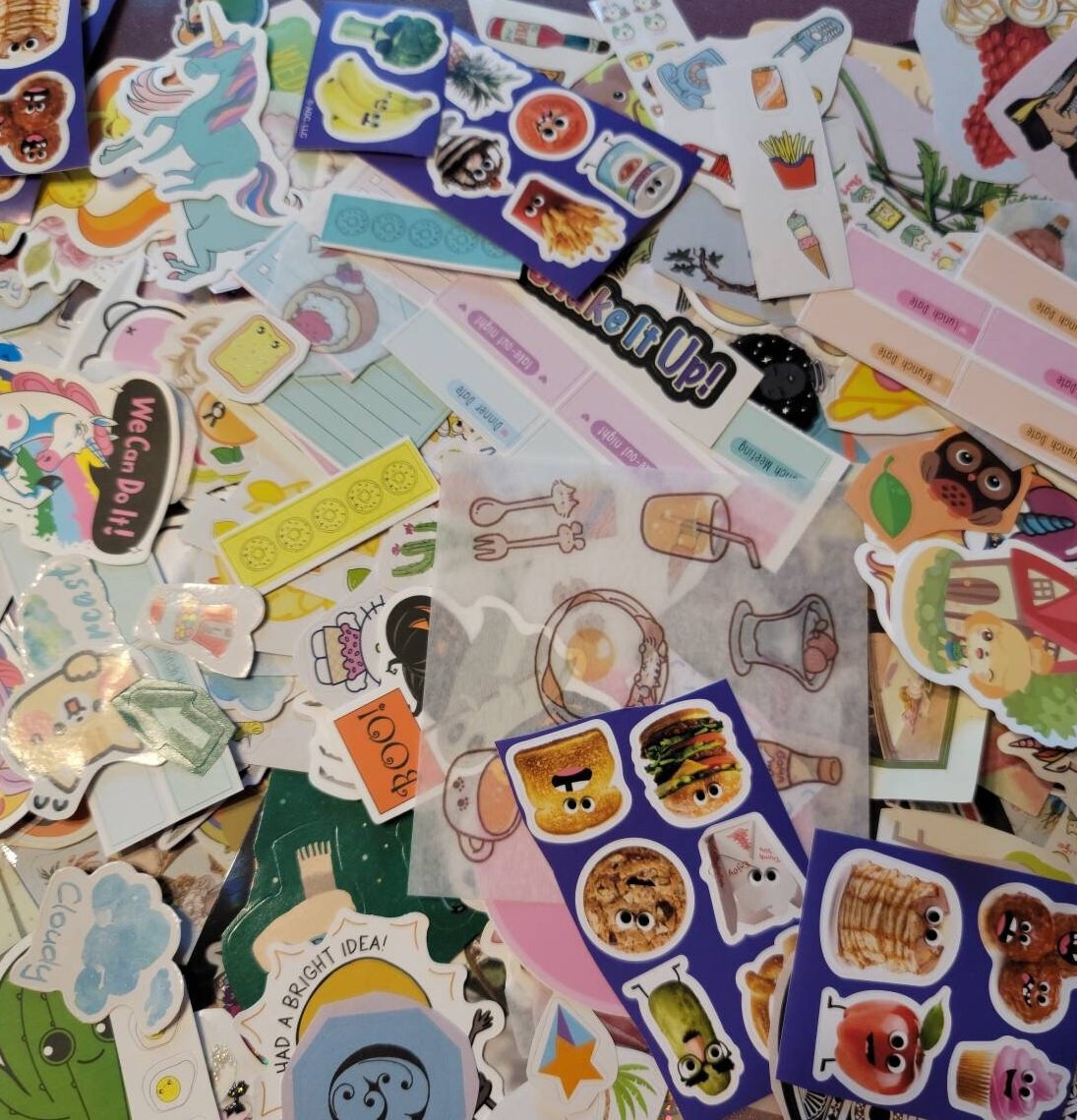 Random Sticker Grab Bag 50/100/150/250 Random Stickers Die Cuts Flakes ...