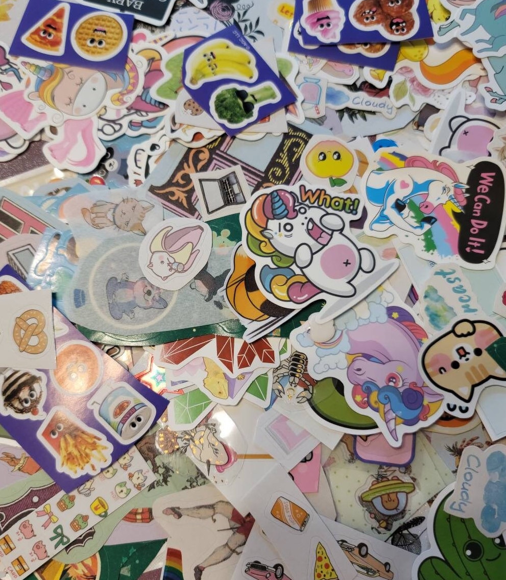 Random Sticker Grab Bag 50/100/150/250 Random Stickers Die Cuts Flakes ...