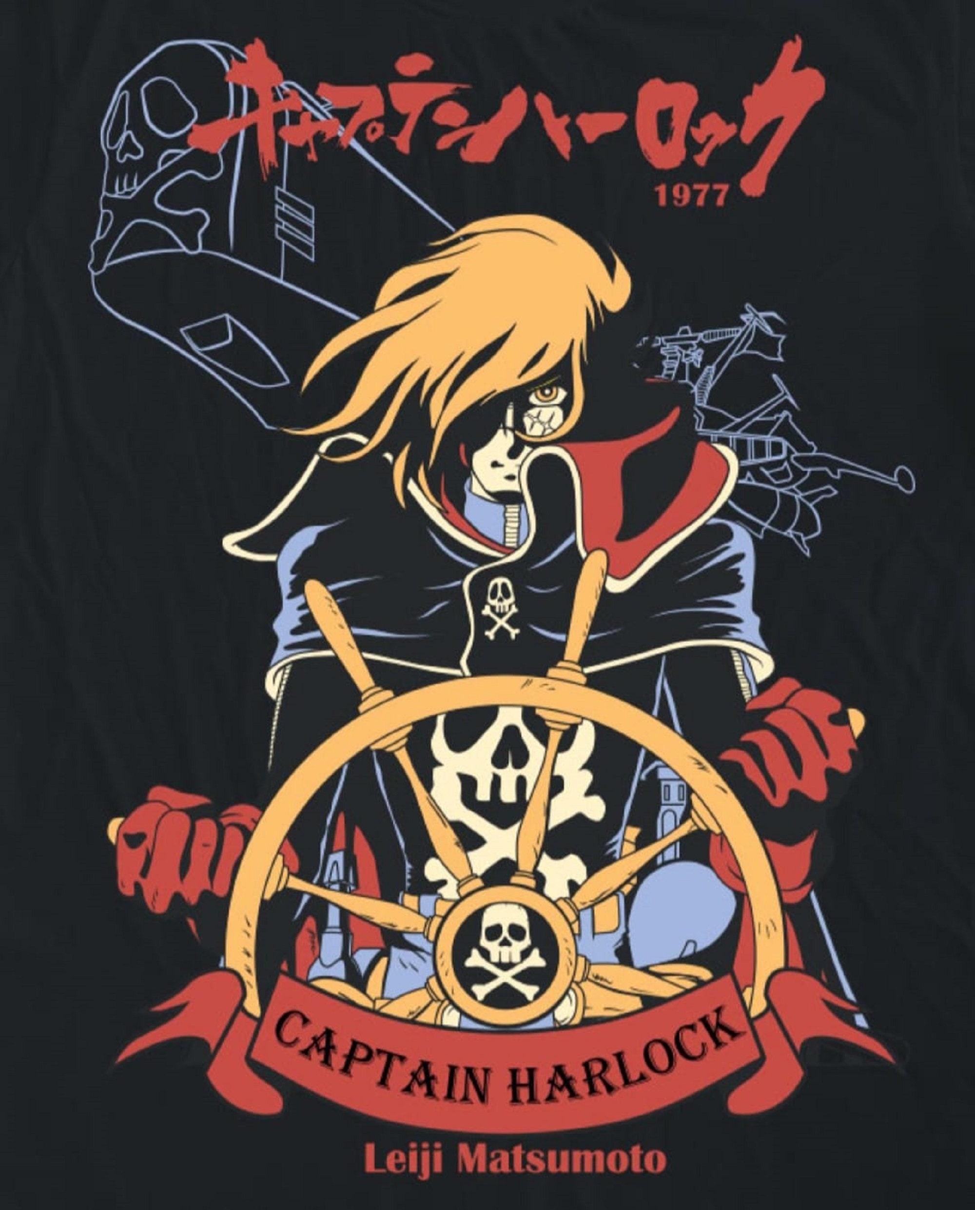 Captain Harlock Japanese Cartoon Anime T-shirt - Etsy