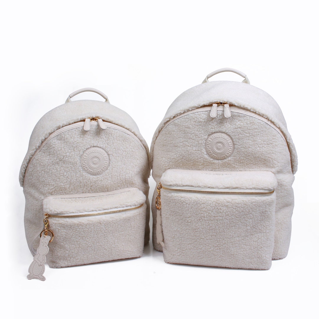 Miim Mild Brick Fuzzy Ivory Backpack - Etsy