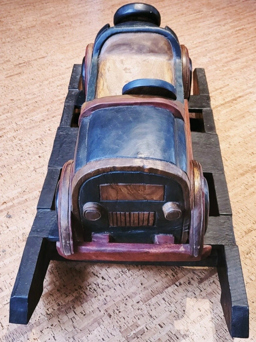 Fine and Rare Carved Wooden Rocking Car - Etsy