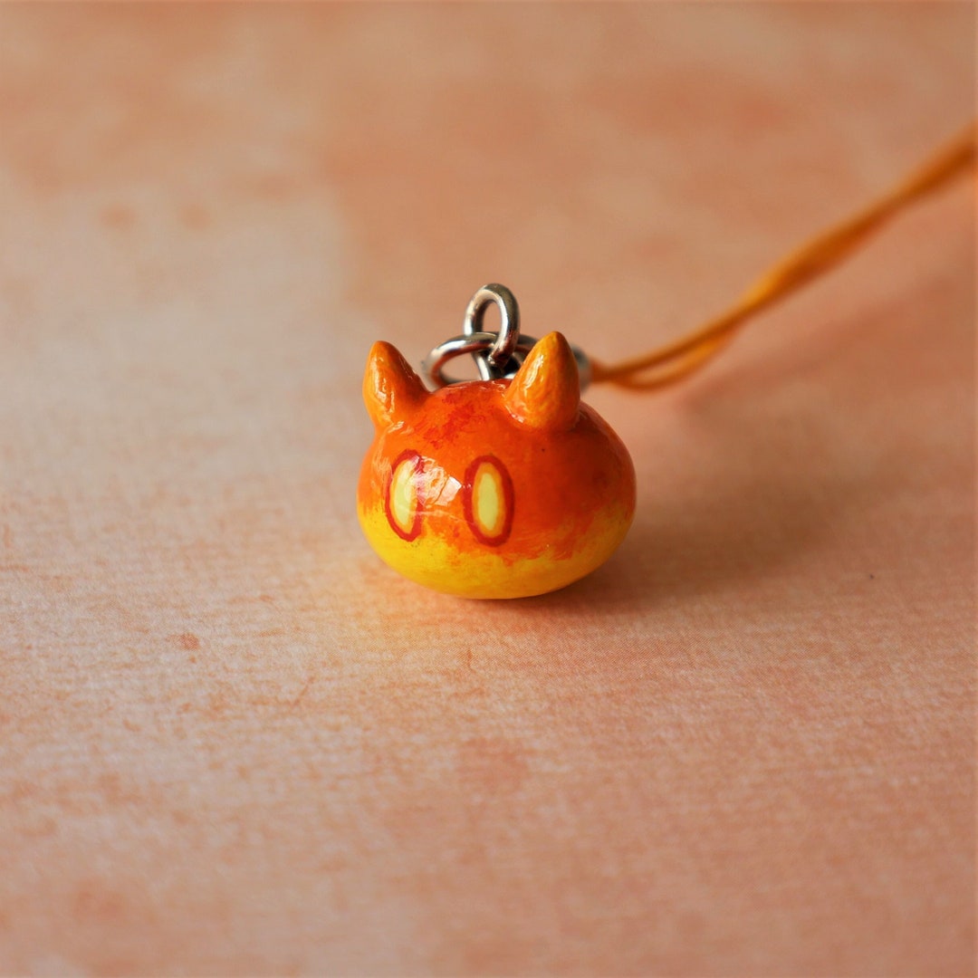 Pyro Slime Charm, Genshin Impact Monster Keychain Figurine, Handcrafted ...