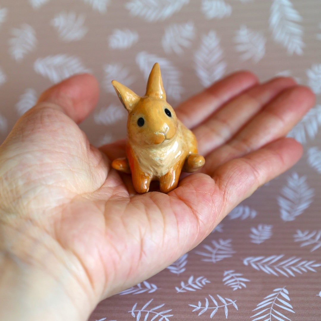 Little Polymer Clay Rabbit, Cute Animal Figures and Charms, Handmade ...