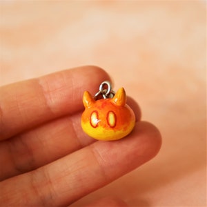 Pyro Slime Charm, Genshin Impact Monster Keychain Figurine, Handcrafted ...