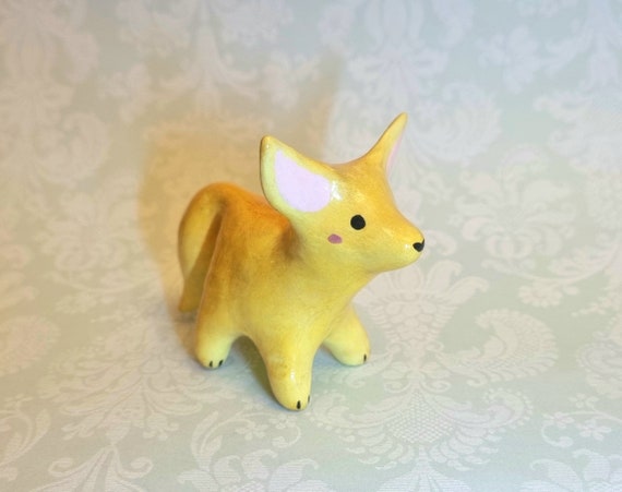 Collectibles Cute Desert Animal Figures Polymer Clay Fennec Fox ...