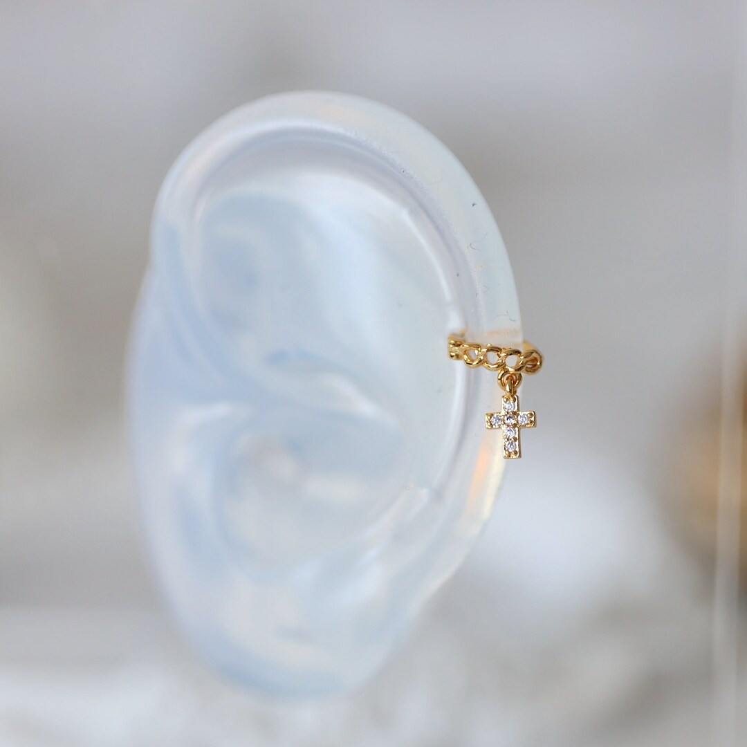 Tiny Cross Hoops 18K Helix Cross Earrings Minimal Cross Huggies ...