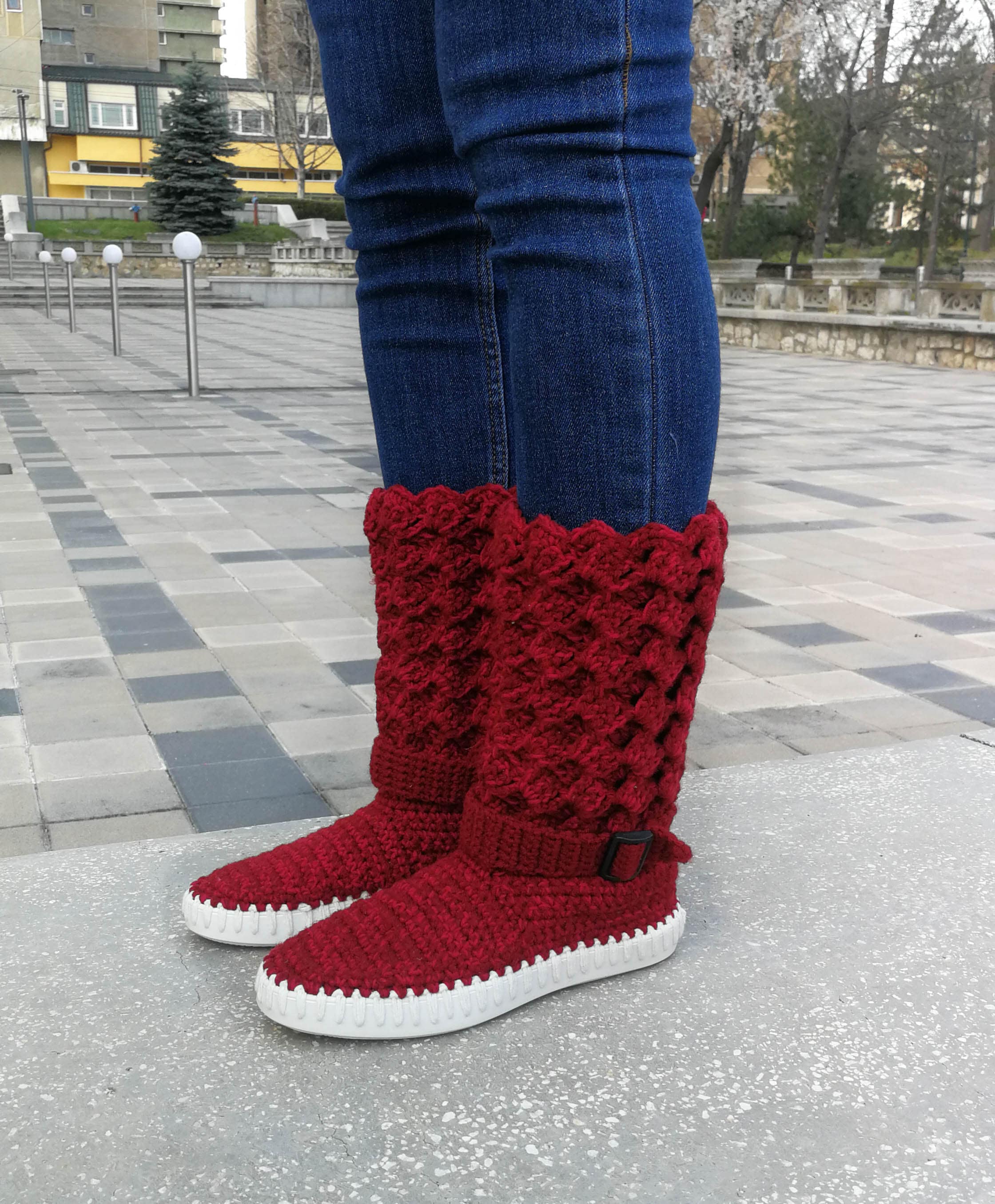 Handmade Crochet Ankle Boots: Boho Cotton High-tops - Etsy