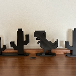 Google Chrome Dinosaur T-rex A 3D Printed Model With Cactus - Etsy