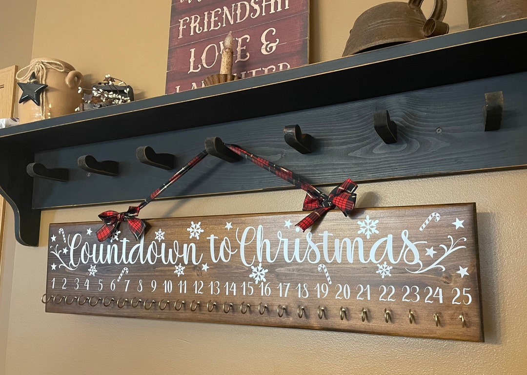 Countdown to Christmas Advent Calendar, Wood Decor, Christmas Decor - Etsy