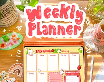 Strawberry Weekly Planner Printable, Download and Print at Home, Cute ...