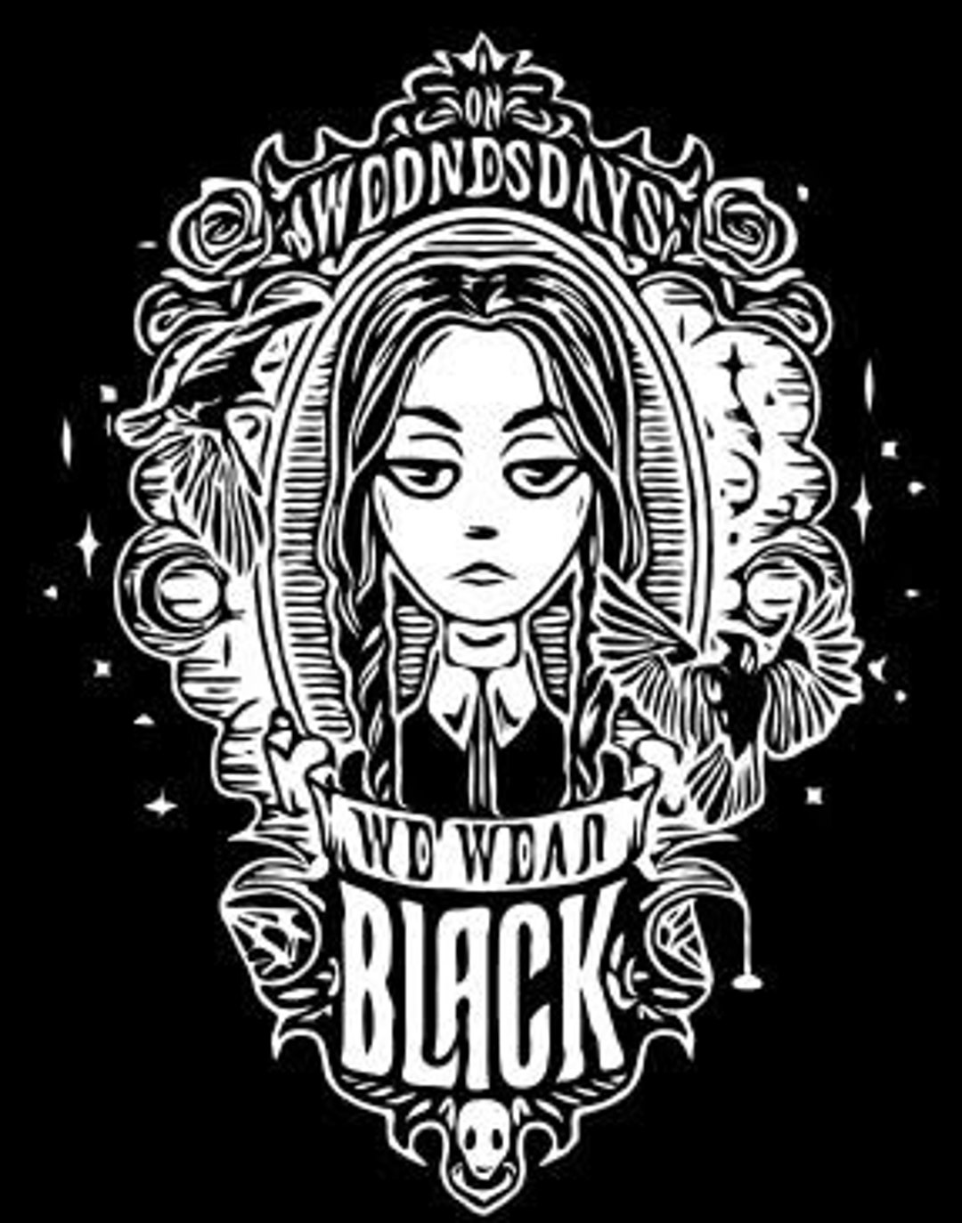 Wednesday Wear Black Svg - Etsy