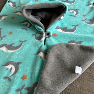 Dolphins Print Car Seat Poncho, Kids Winter Poncho Coat/jacket, Hooded ...