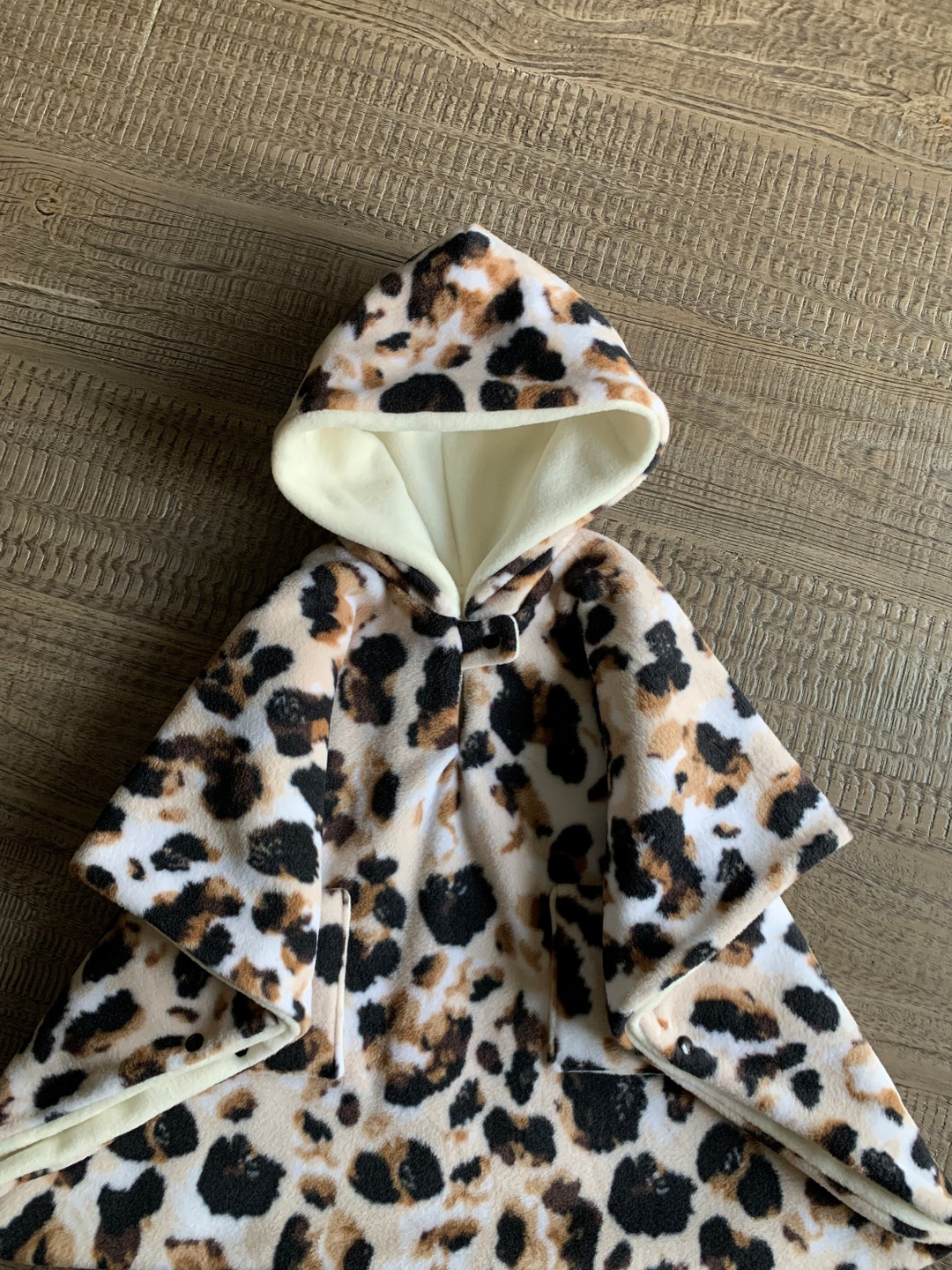Big Cat Spots Print Car Seat Poncho, Kids Winter Poncho Coat/jacket ...