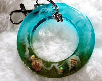 Ocean Scene Keychain - Etsy