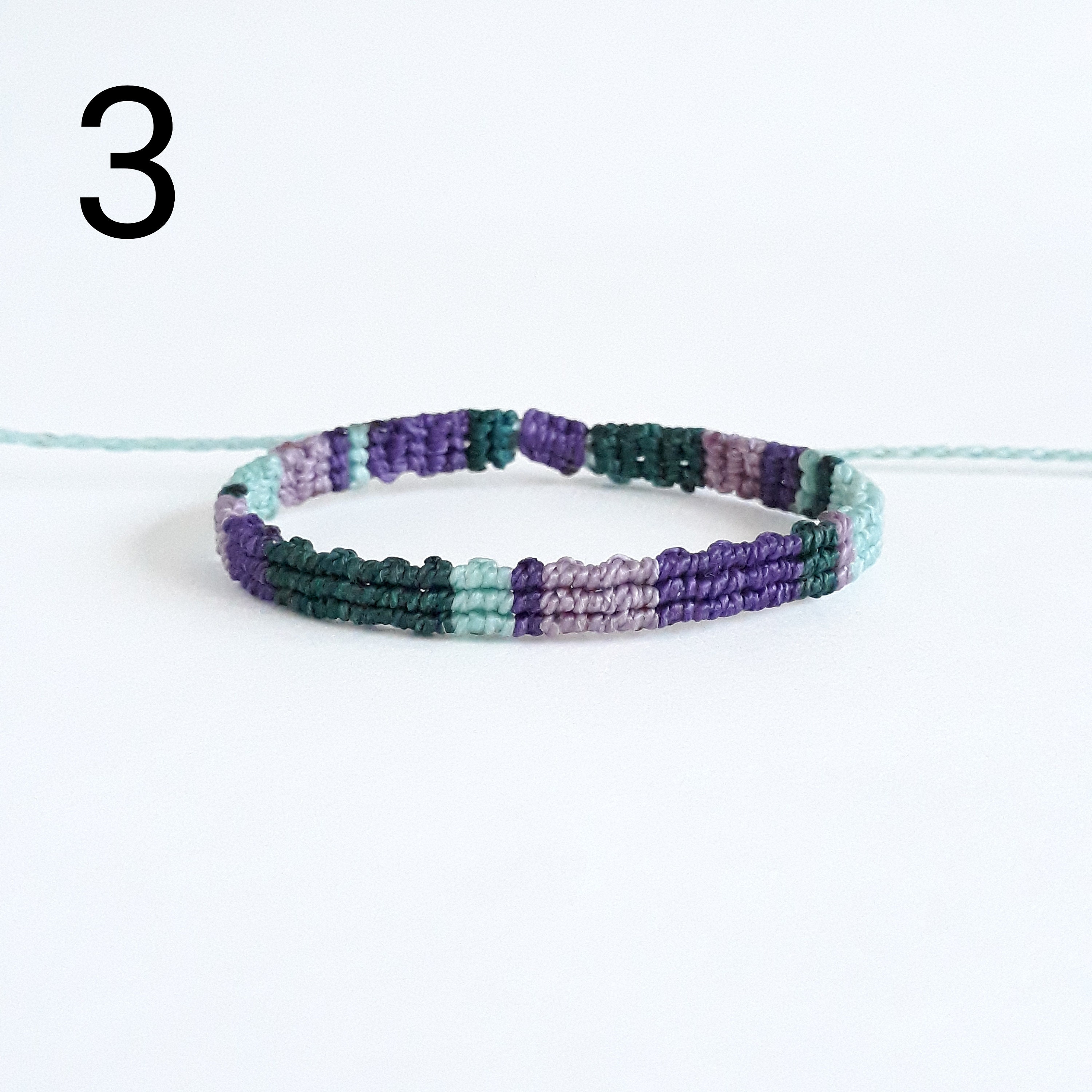 Assorted Color Block Waterproof Adjustable Macramé Bracelet - Etsy