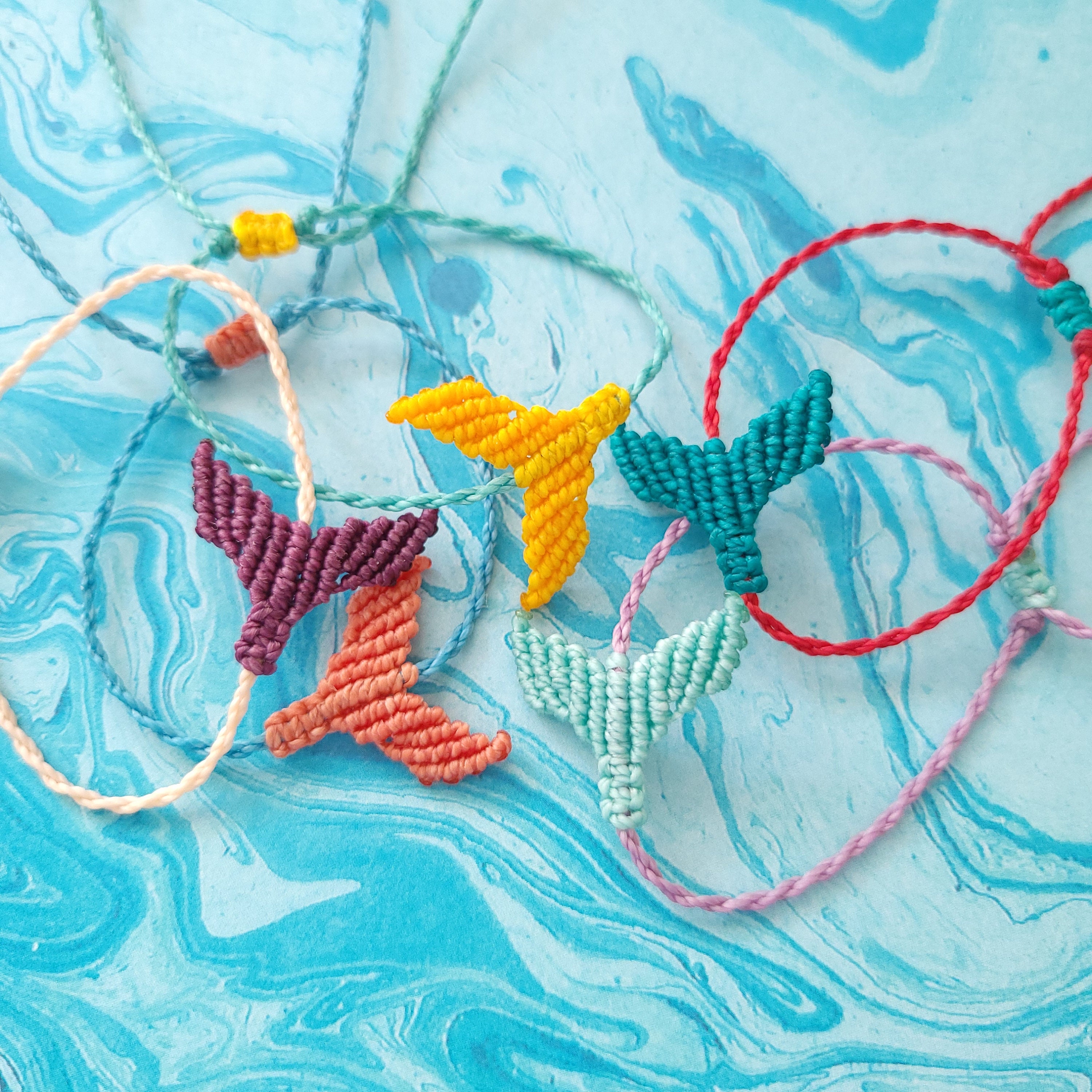 Macramé Mermaid Tail Custom Waterproof Adjustable Bracelet - Etsy