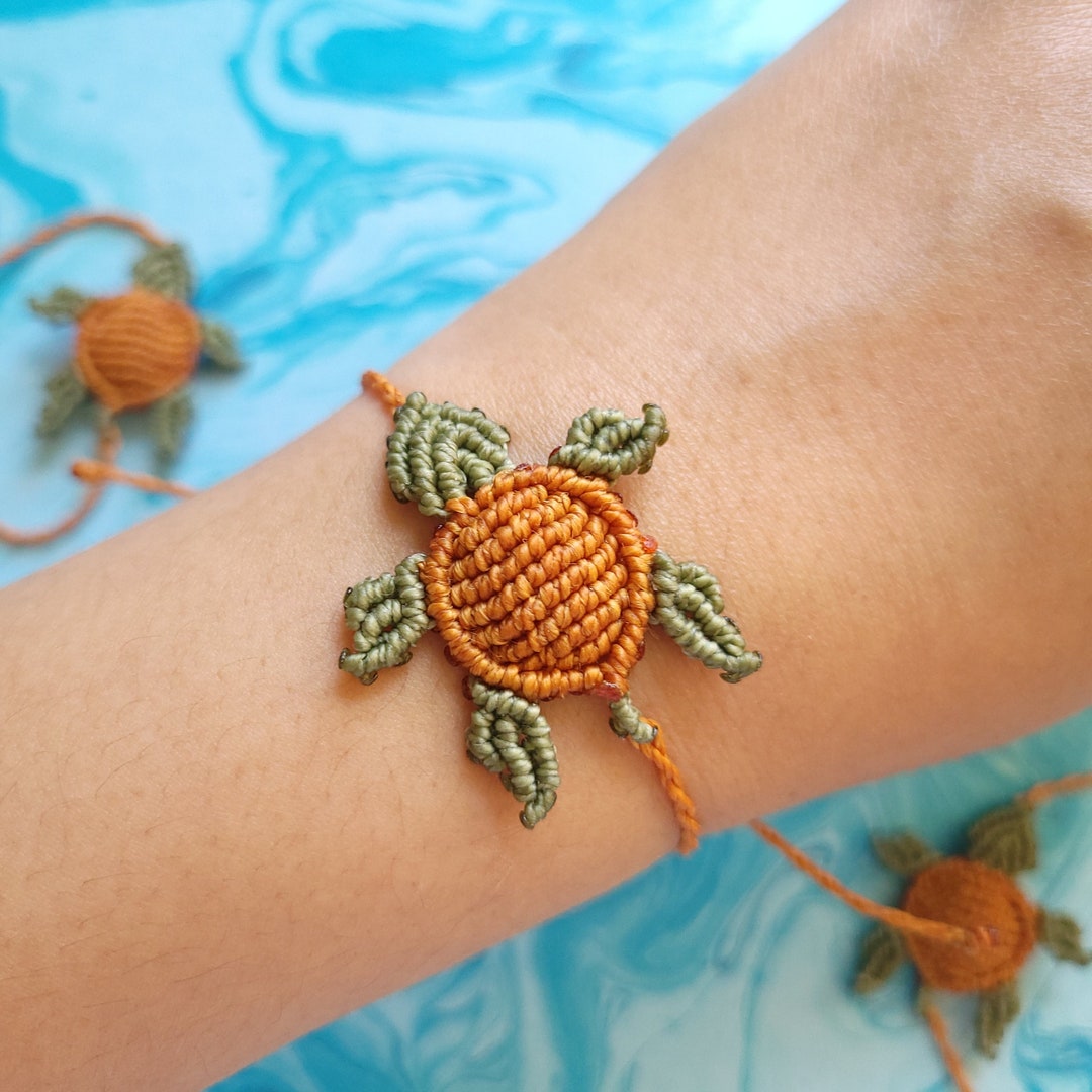Macrame Sea Turtle Adjustable Waterproof Bracelet - Etsy
