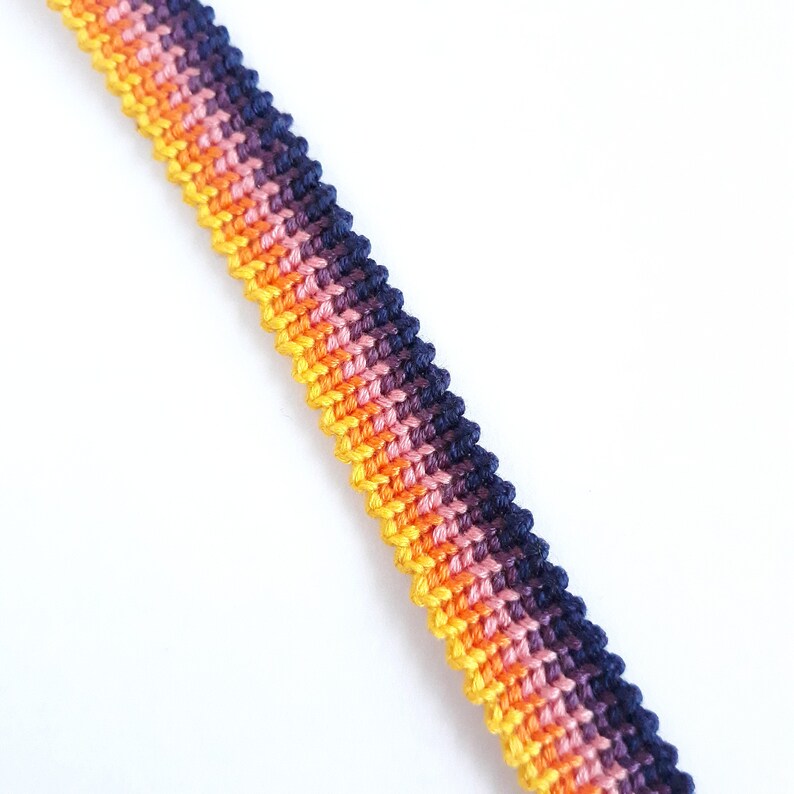 Sunset Colors Knitted-like Friendship Bracelet - Etsy