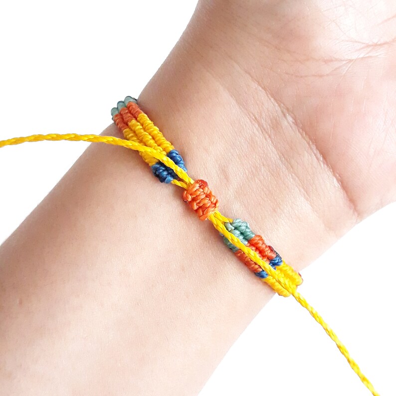 Assorted Color Block Waterproof Adjustable Macramé Bracelet - Etsy