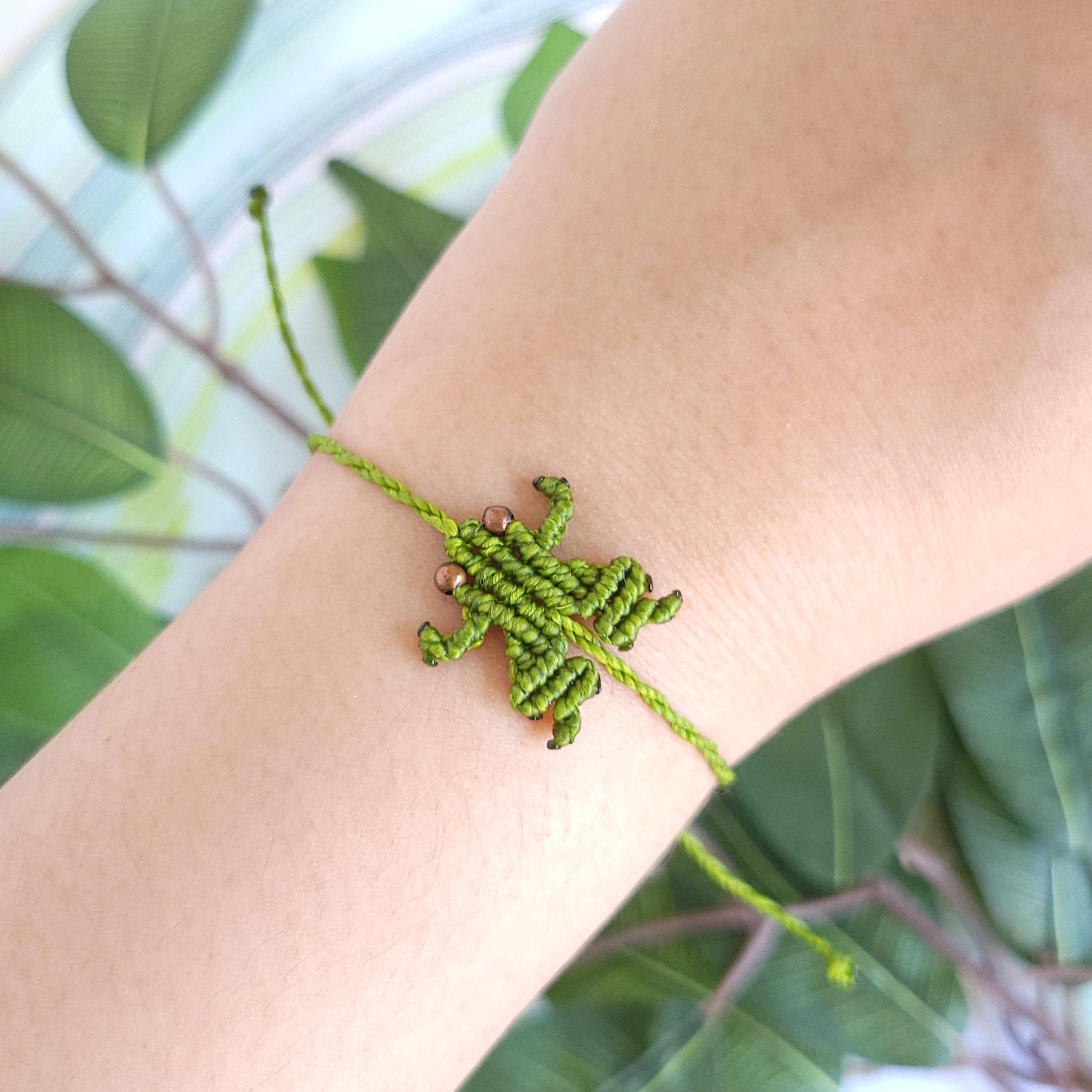 Macramé Frog Adjustable Waterproof Bracelet - Etsy