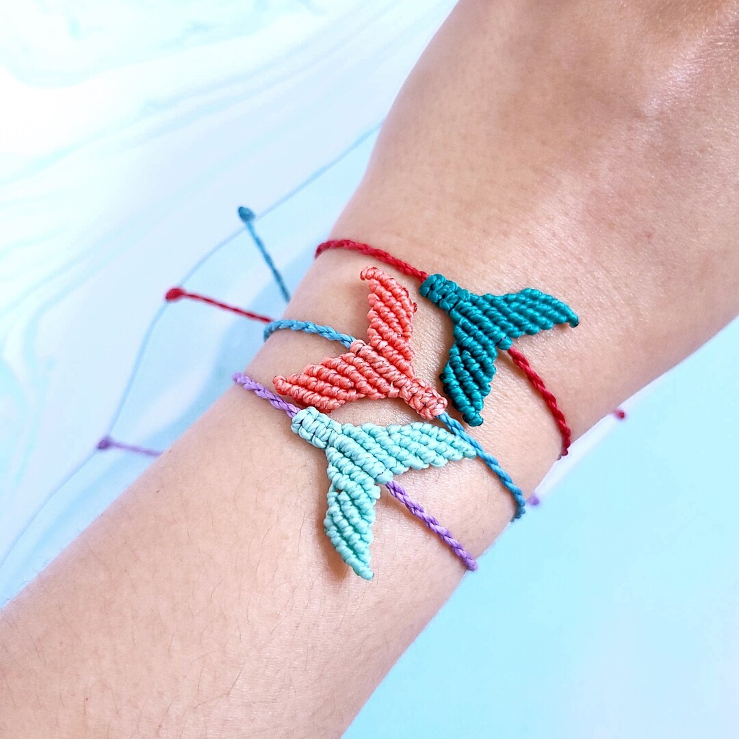 Macramé Mermaid Tail Custom Waterproof Adjustable Bracelet - Etsy