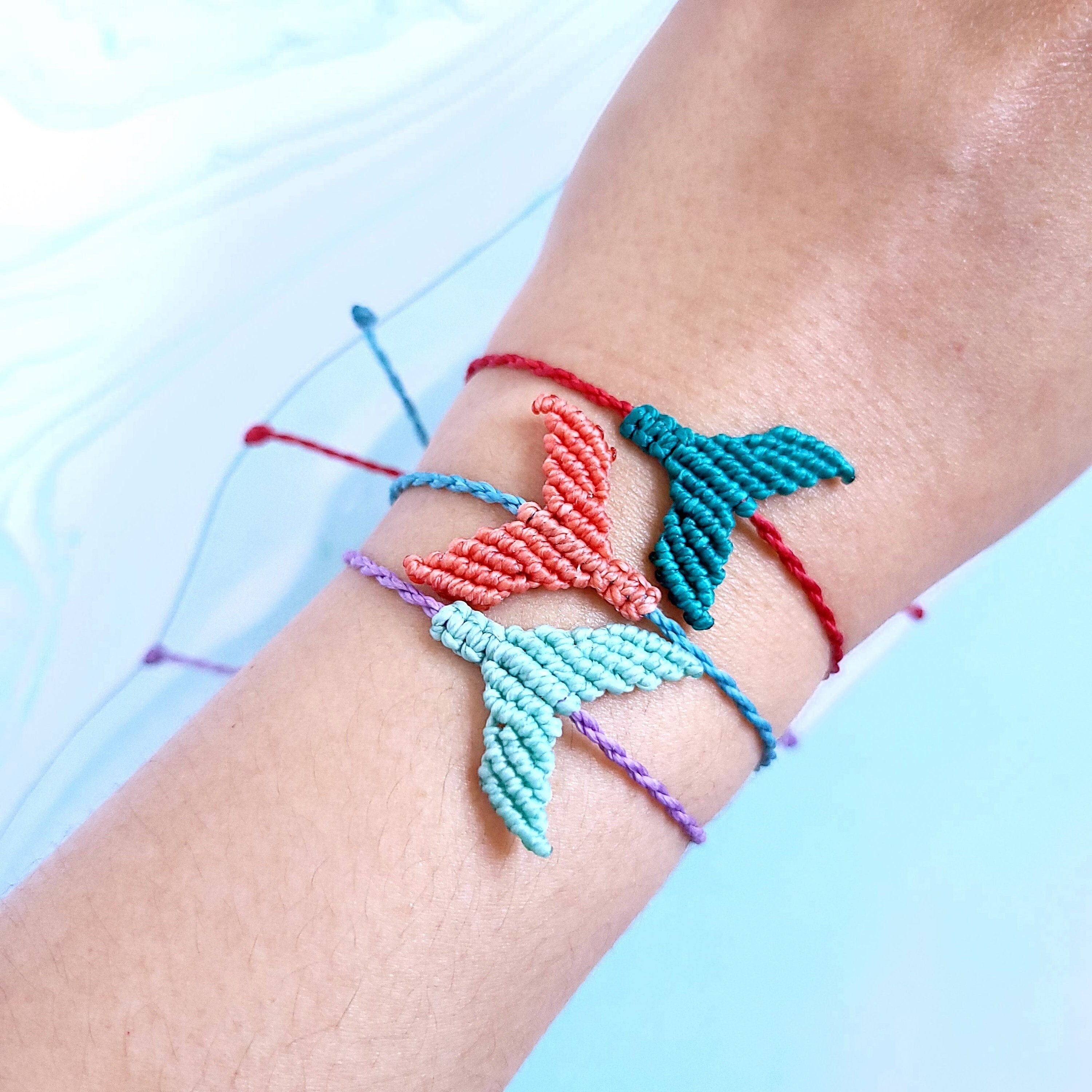 Macramé Mermaid Tail Custom Waterproof Adjustable Bracelet - Etsy