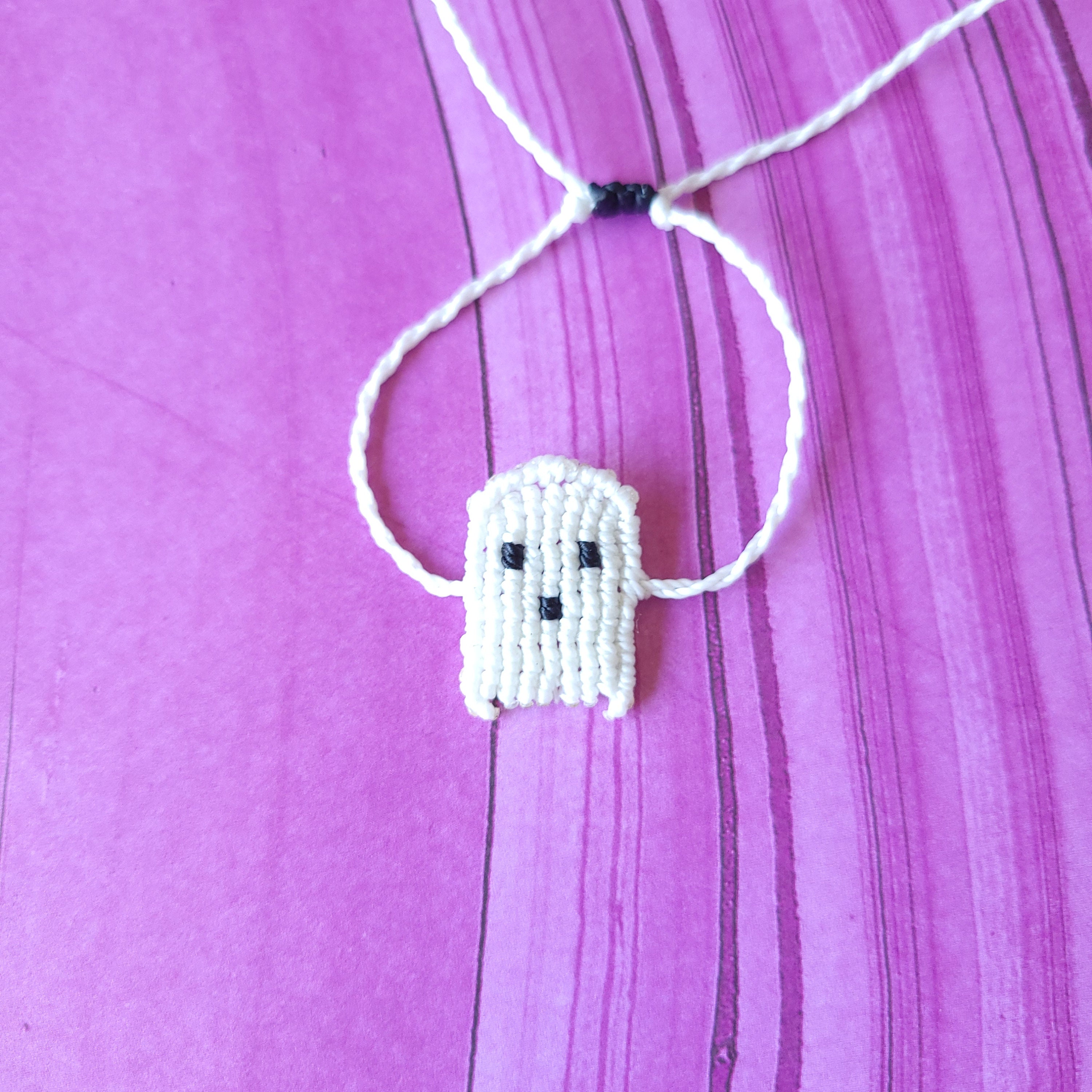 Cute Ghost Macrame Adjustable Bracelet - Etsy