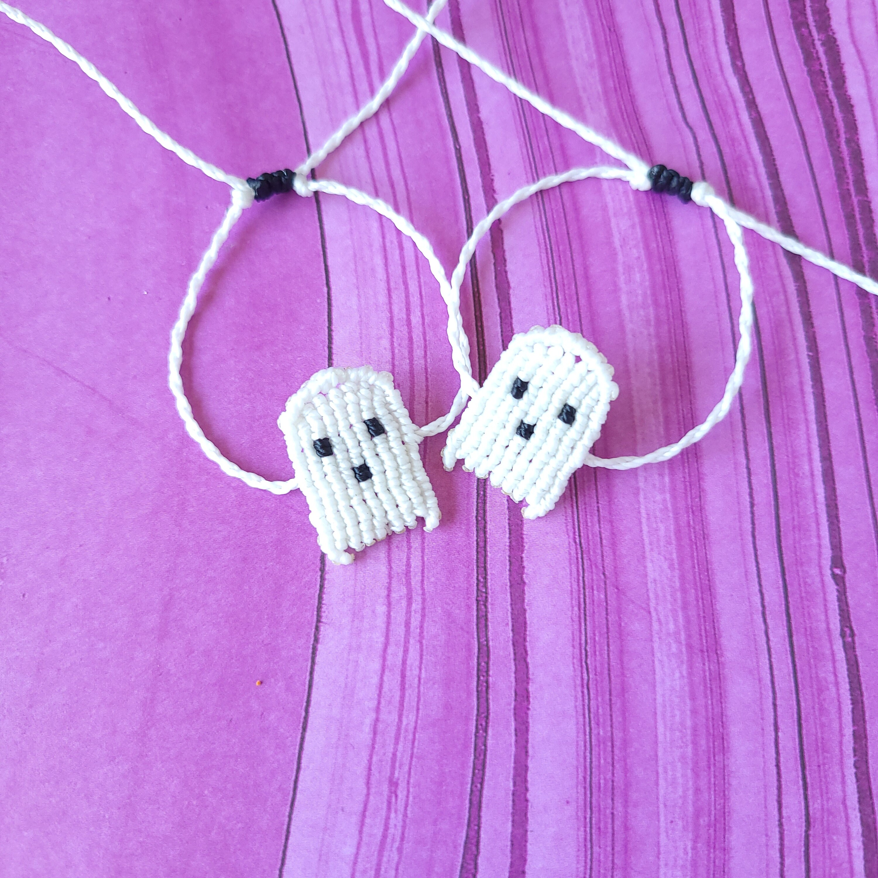 Cute Ghost Macrame Adjustable Bracelet - Etsy